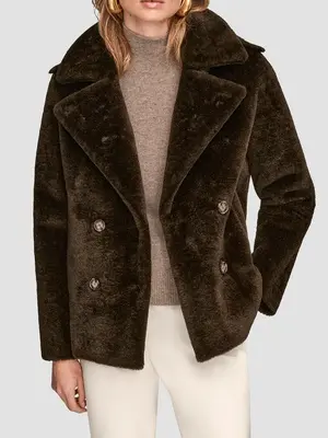 Donna Karan New York Faux-fur Double-breasted Coat
