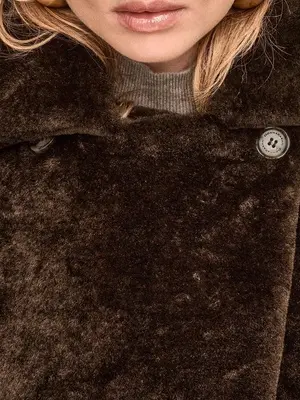 Donna Karan New York Faux-fur Double-breasted Coat