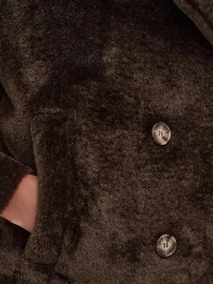 Donna Karan New York Faux-fur Double-breasted Coat