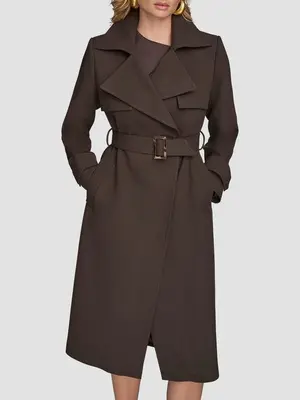 Donna Karan New York Belted Notched-collar Trench Coat