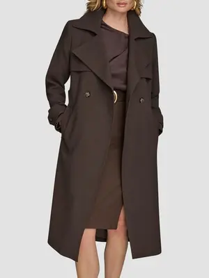 Donna Karan New York Belted Notched-collar Trench Coat