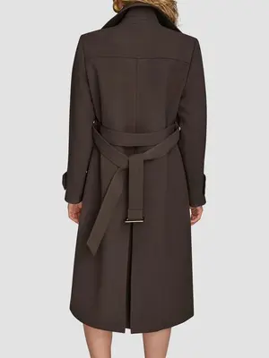 Donna Karan New York Belted Notched-collar Trench Coat