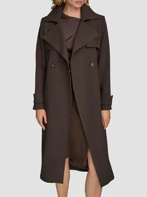 DONNA KARAN NEW YORK Belted Notched-collar Trench Coat