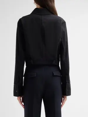 Vince Shrunken Cotton-blend Twill Jacket - Black