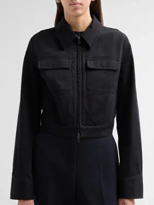 Vince Shrunken Cotton-blend Twill Jacket - Black