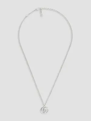 Gucci Gg Marmont Sterling Logo Pendant Necklace