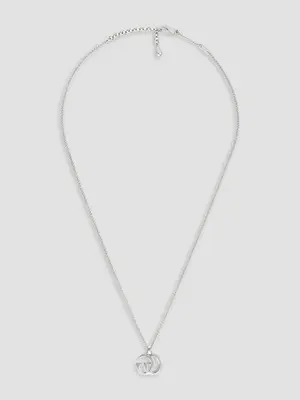 Gucci Gg Marmont Sterling Logo Pendant Necklace