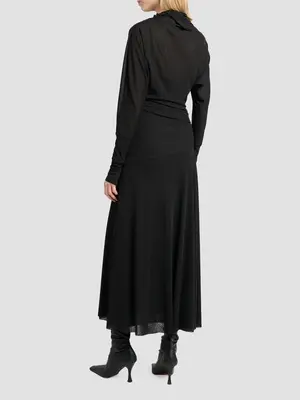 Proenza Schouler Golda Draped Jersey Midi Dress