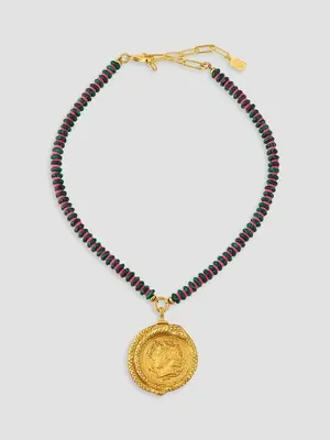 ELIZABETH COLE Mosslyn 24k-gold-plated & Imitation Malachite Necklace - Multi
