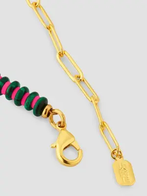 ELIZABETH COLE Mosslyn 24k-gold-plated & Imitation Malachite Necklace