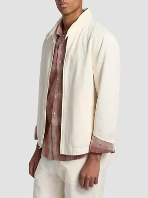 Vince Cotton-linen Bomber Jacket - Blanco