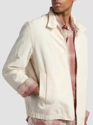 Vince Cotton-linen Bomber Jacket - Blanco
