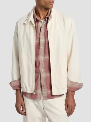 Vince Cotton-linen Bomber Jacket - Blanco