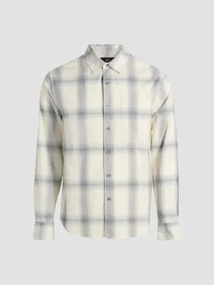 Vince Townes Plaid Cotton Shirt - Blanco Hawk