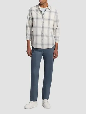 Vince Townes Plaid Cotton Shirt - Blanco Hawk