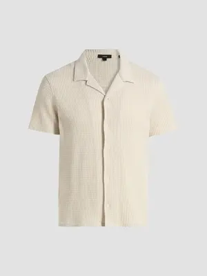 Vince Macro-waffle Camp Shirt - Blanco