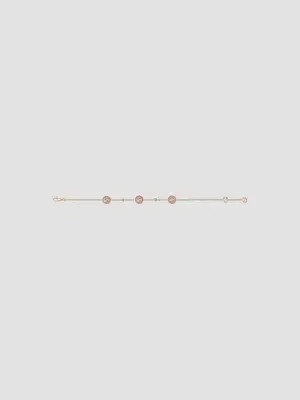 Gucci 18k Rose Gold & 0.05 Tcw Diamond Logo Charm Bracelet