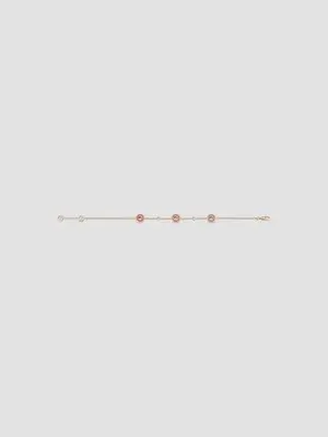 Gucci 18k Rose Gold & 0.05 Tcw Diamond Logo Charm Bracelet