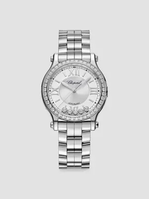 Chopard Happy Sport Stainless Steel & Diamond Bracelet Watch - Silver