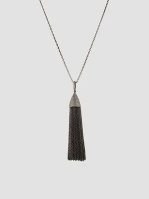 Nina Gilin Rhodium-plated & Champagne Diamond Pendant Necklace - Sterling Silver