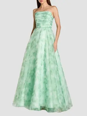 Mac Duggal Prom Floral Chiffon Gown - Sage Multi