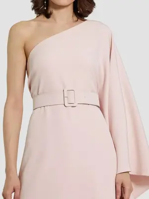 Mac Duggal Belted Crepe Kaftan Dress