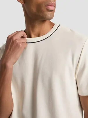Vince Tipped Crewneck Pima Cotton T-shirt