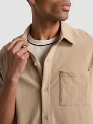Vince Cotton Button-front Shirt - Pecan