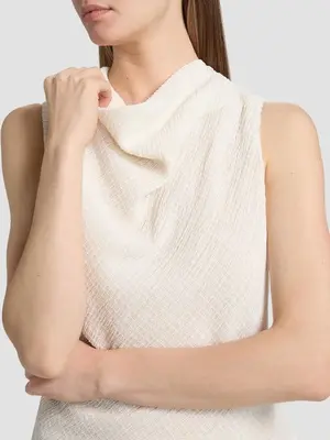 Vince Shadow Grid Cowlneck Top