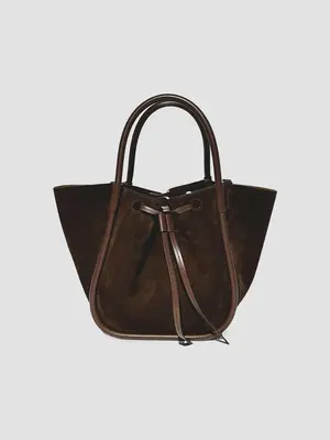 Proenza Schouler Small Ruched Suede Tote Bag - Chocolate