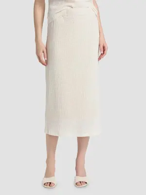 Vince Shadow Grid Knit Midi-skirt