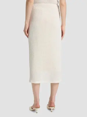 Vince Shadow Grid Knit Midi-skirt
