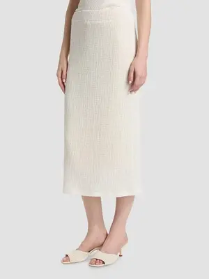 Vince Shadow Grid Knit Midi-skirt