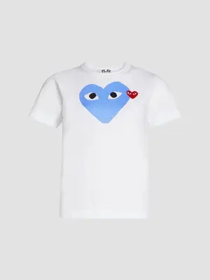 Play Comme Des Garcon Double Heart T-shirt - Blue