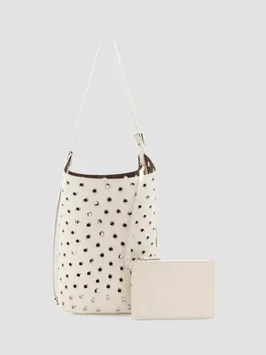Proenza Schouler Brant Grommet Leather Bucket Bag - Ecru
