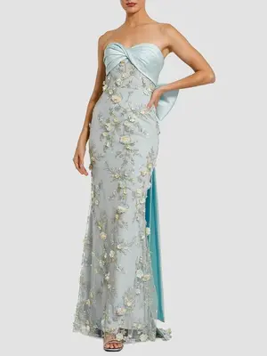 Mac Duggal Sequin-embellished Bow Column Gown