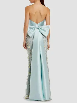 Mac Duggal Sequin-embellished Bow Column Gown