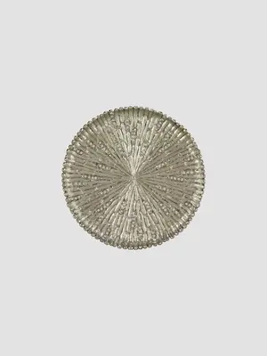 TIZO Crystal Enameled Round Coaster - Silver