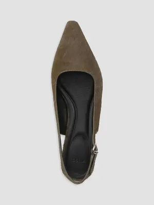 Vince Sabra Ii 45mm Calf-hair Slingback Kitten Heels - Cypress