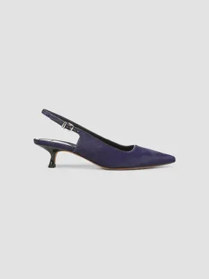 Vince Sabra Ii 45mm Calf-hair Slingback Kitten Heels - Ultramarine