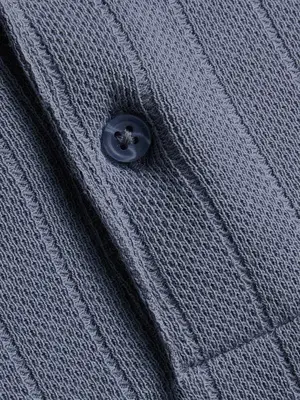 Vince Drop-needle Striped Pima Cotton Polo Shirt - Hawk Blue