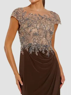 Mac Duggal Evening Crystal-embellished Jersey Gown