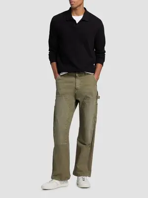 Vince Macro Rib-knit Johnny Collar Shirt