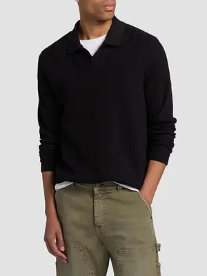 Vince Macro Rib-knit Johnny Collar Shirt