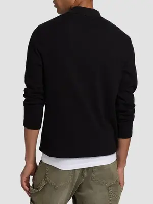 Vince Macro Rib-knit Johnny Collar Shirt