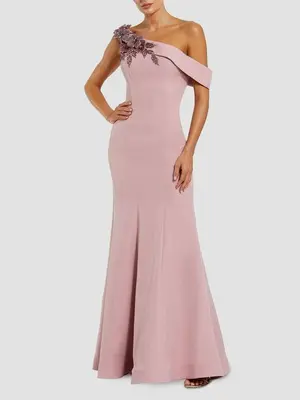 Mac Duggal Embellished Crepe Off-the-shoulder Mermaid Gown