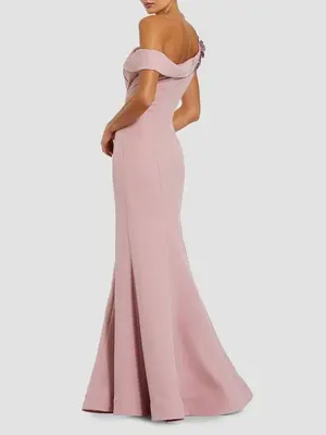 Mac Duggal Embellished Crepe Off-the-shoulder Mermaid Gown