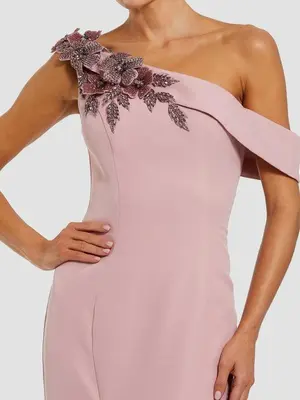 Mac Duggal Embellished Crepe Off-the-shoulder Mermaid Gown