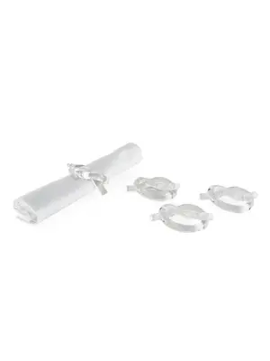 TIZO Lucite 4-piece Knot Napkin Ring Set - Clear