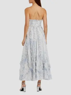 Mac Duggal Cocktail Floral Cotton Strapless Gown